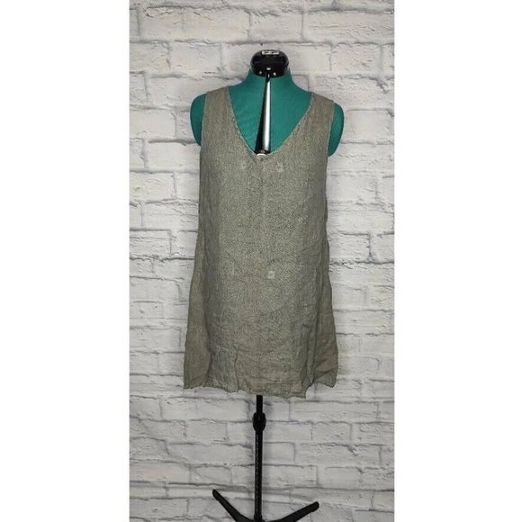 Flax | Dresses | Flax Womens Shift Mini Dress Gray Knit V Neck ...
